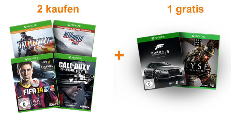 [AMAZON] Xbox One Aktion: 2 Games bestellen und 1 weiteres Game gratis ...