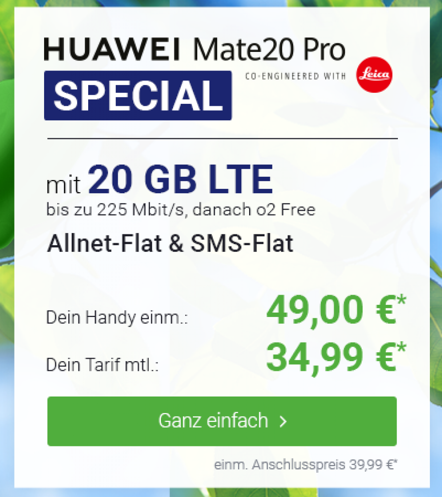 o2 Free M Boost Allnet-Flat mit 20GB Daten für mtl. 34,99 Euro + HUAWEI ...