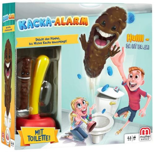 Mattel Games FWW30 - Kacka-Alarm Kinderspiel (2 - 4 Spieler, ab 5 ...