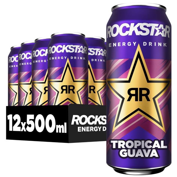 Rockstar Energy Drink Tropical Guava 12 x 500ml für 11,01€ (statt 17,88 ...